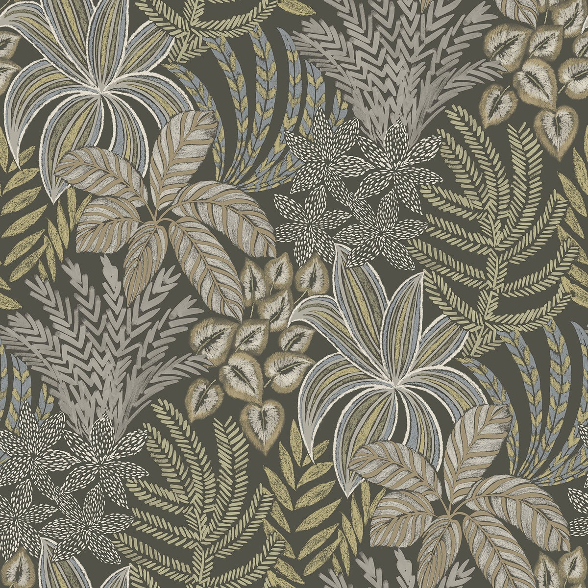 Sumner Brown Woodland Botanical Wallpaper with Bohemian Botanical Patt ...