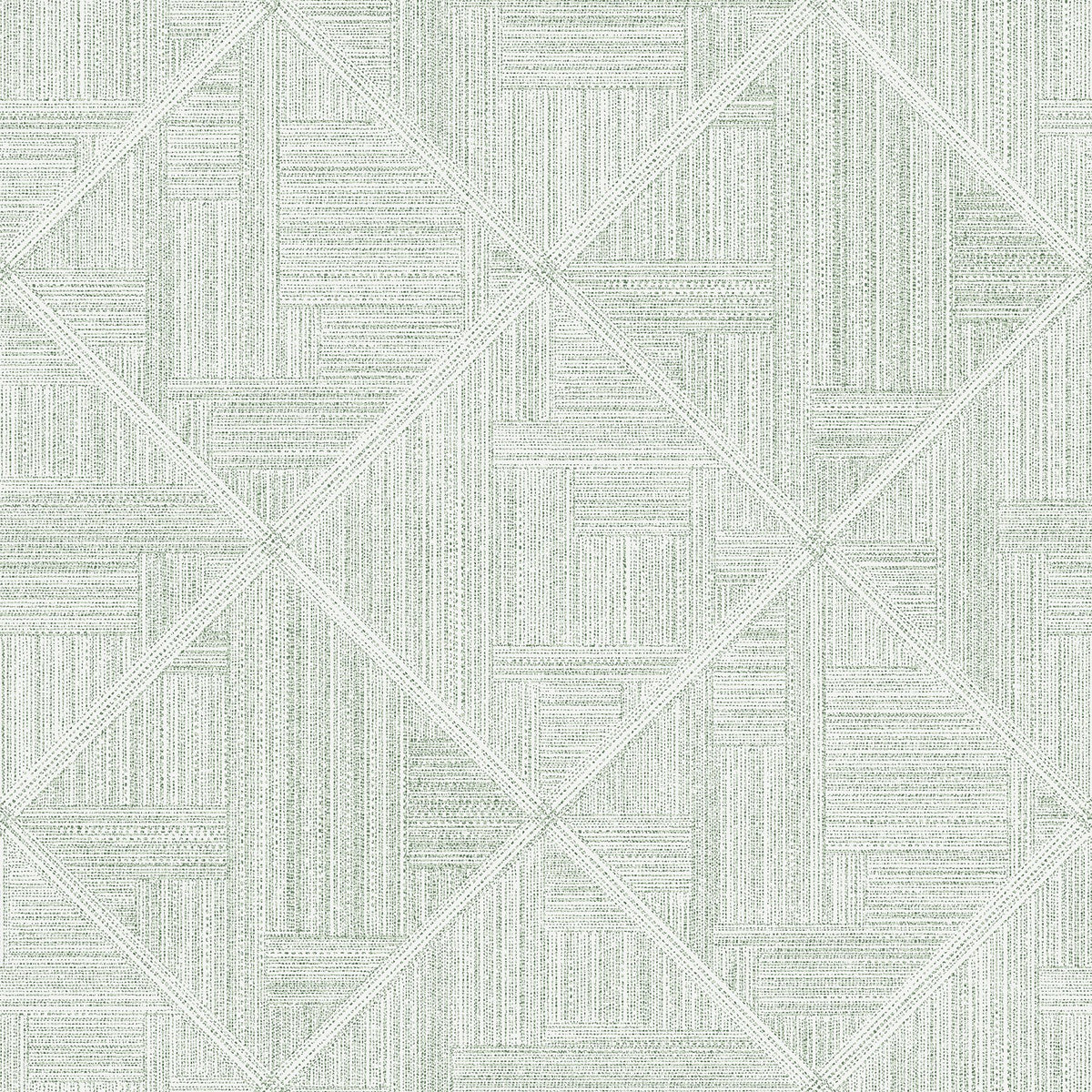 Cade Green Geometric Wallpaper with Textured Quilted Squares Pattern ...