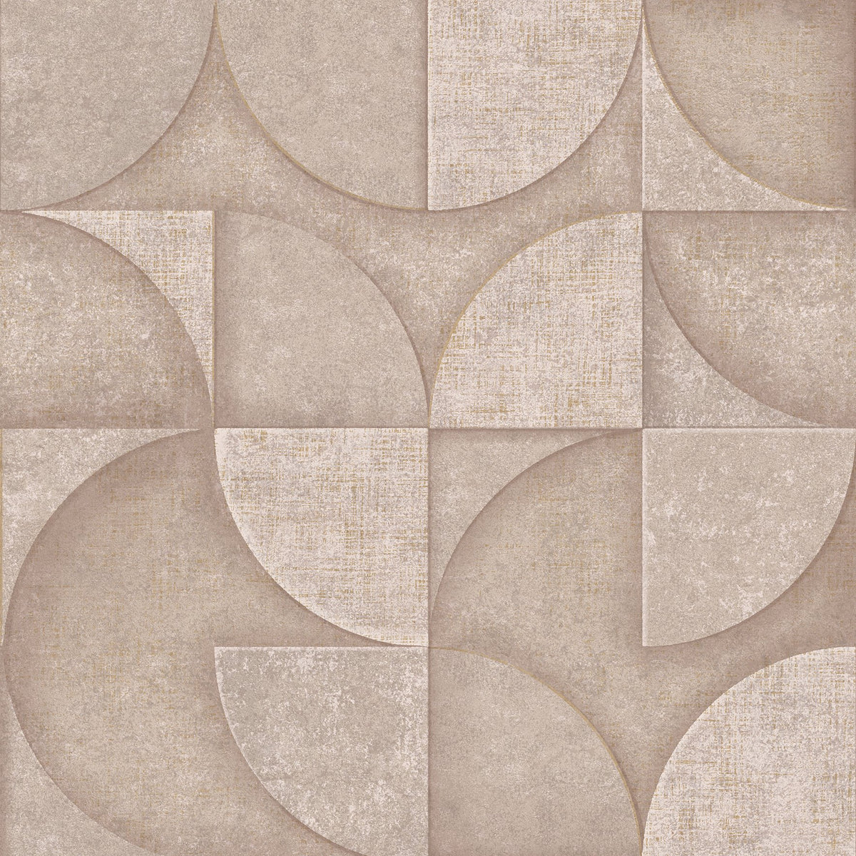 Addison Blush Retro Geo Wallpaper with Metallic Raised-Ink Geometric P ...