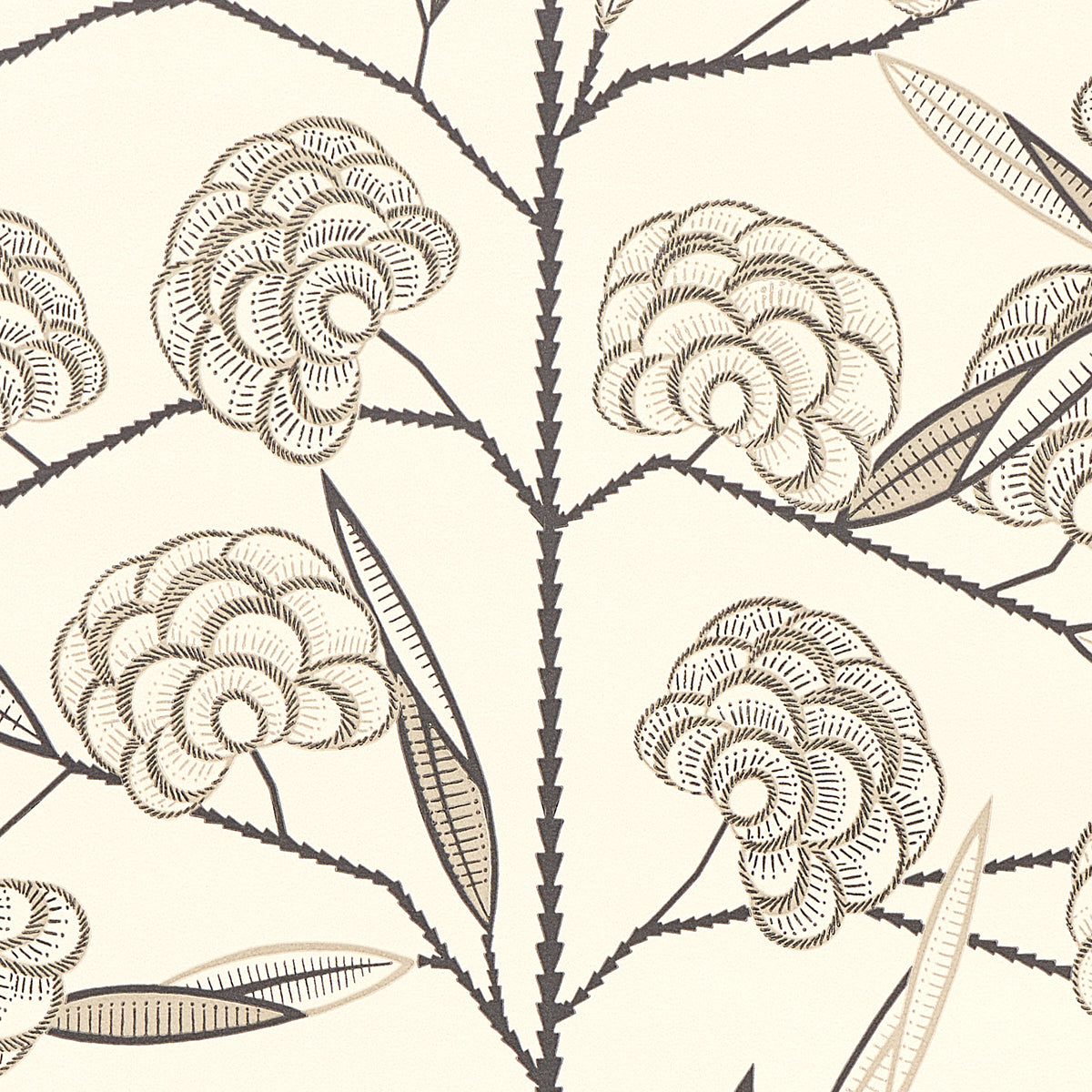 Jacob's Tree Black & Cream Wallpaper by Neisha Crosland | Schumacher ...