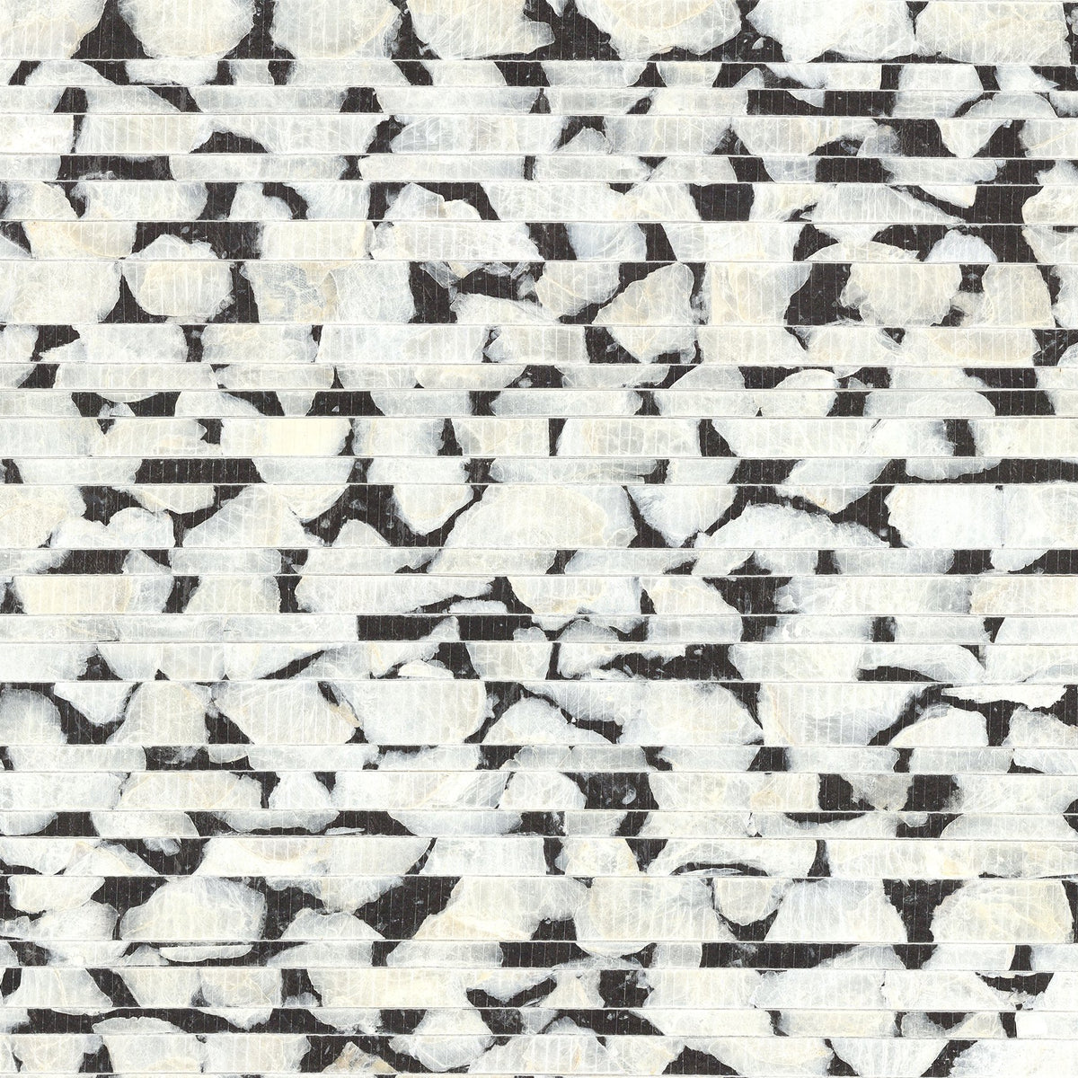 Capiz Offering Black & White Wallpaper with Natural Capiz Shell Strips ...