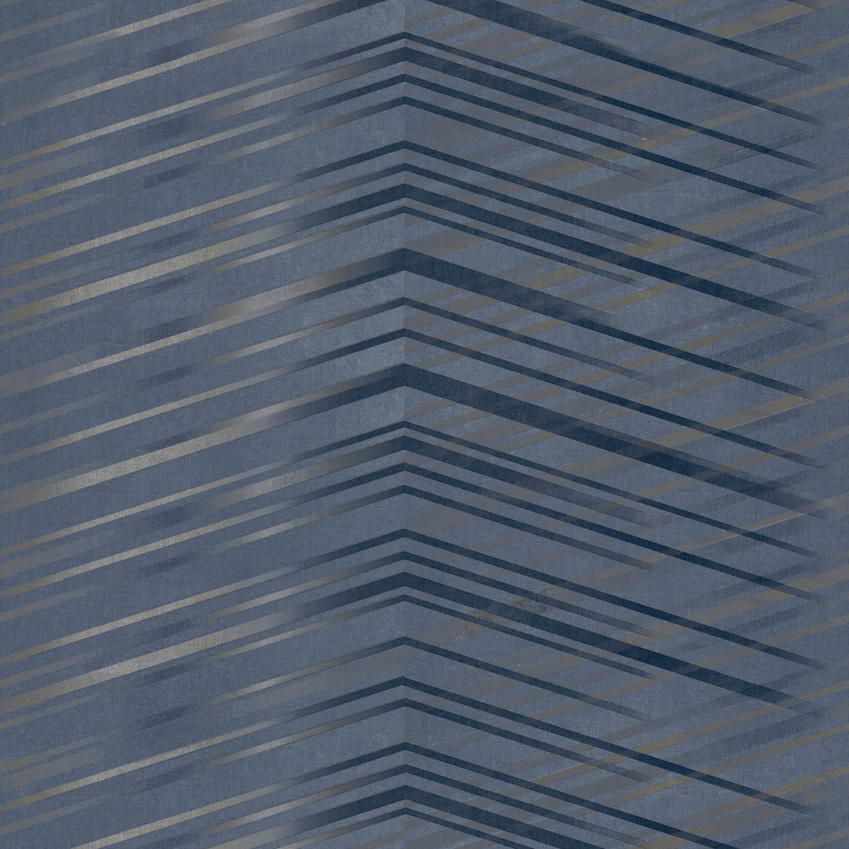 Glistening Chevron Navy Wallpaper with Metallic Geometric Chevron Patt ...