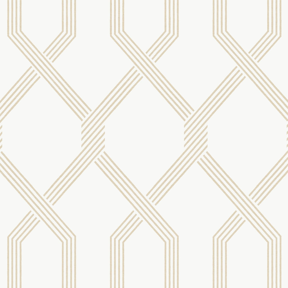 Palisade Beige Geometric Wallpaper, Raised Ink, Transitional Style - Y ...