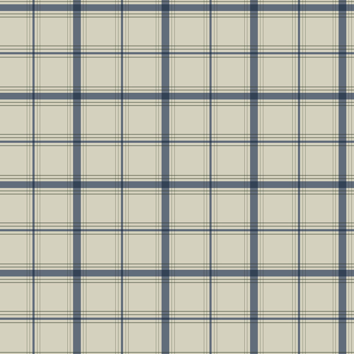 Hunter Blue Plaid Prepasted Wallpaper in Sure Strip Transitional Style ...