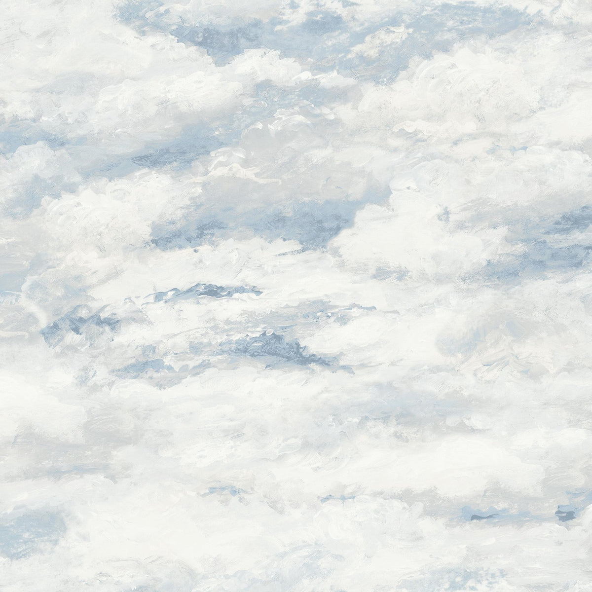 Plein Air Blue Wallpaper with Painterly Cloud Motif - York MN1812 ...
