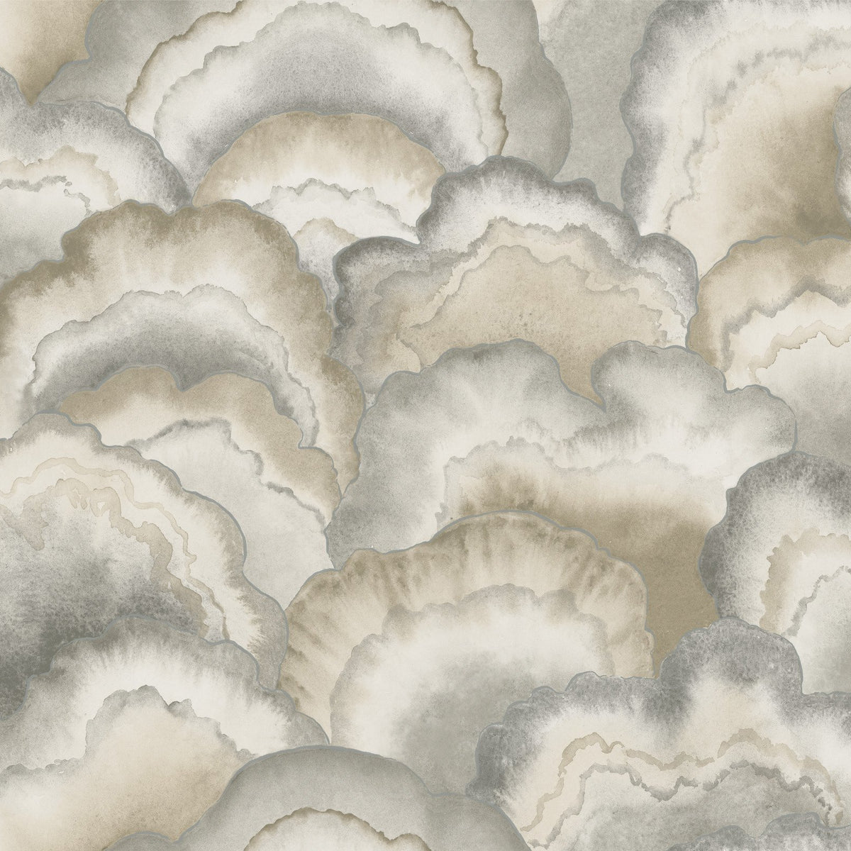 Abalone Smokey Fans Wallpaper with Metallic Bohemian Fans Pattern - Yo ...