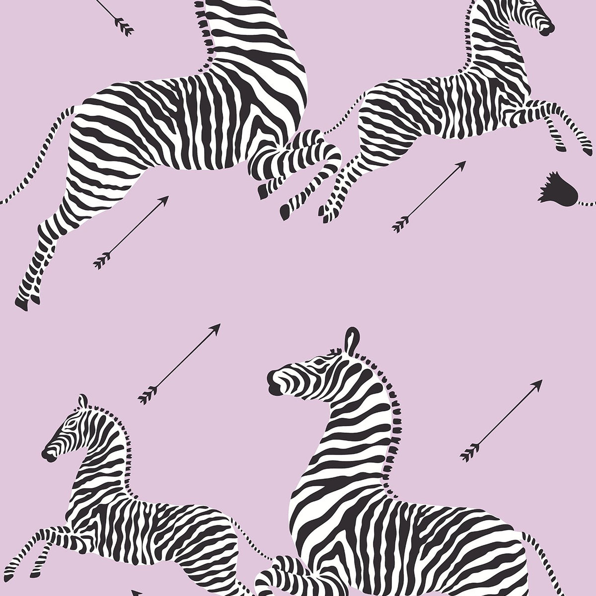 Zebra Safari Lilac Peel & Stick Wallpaper with Zebra Print Motif - NuW ...