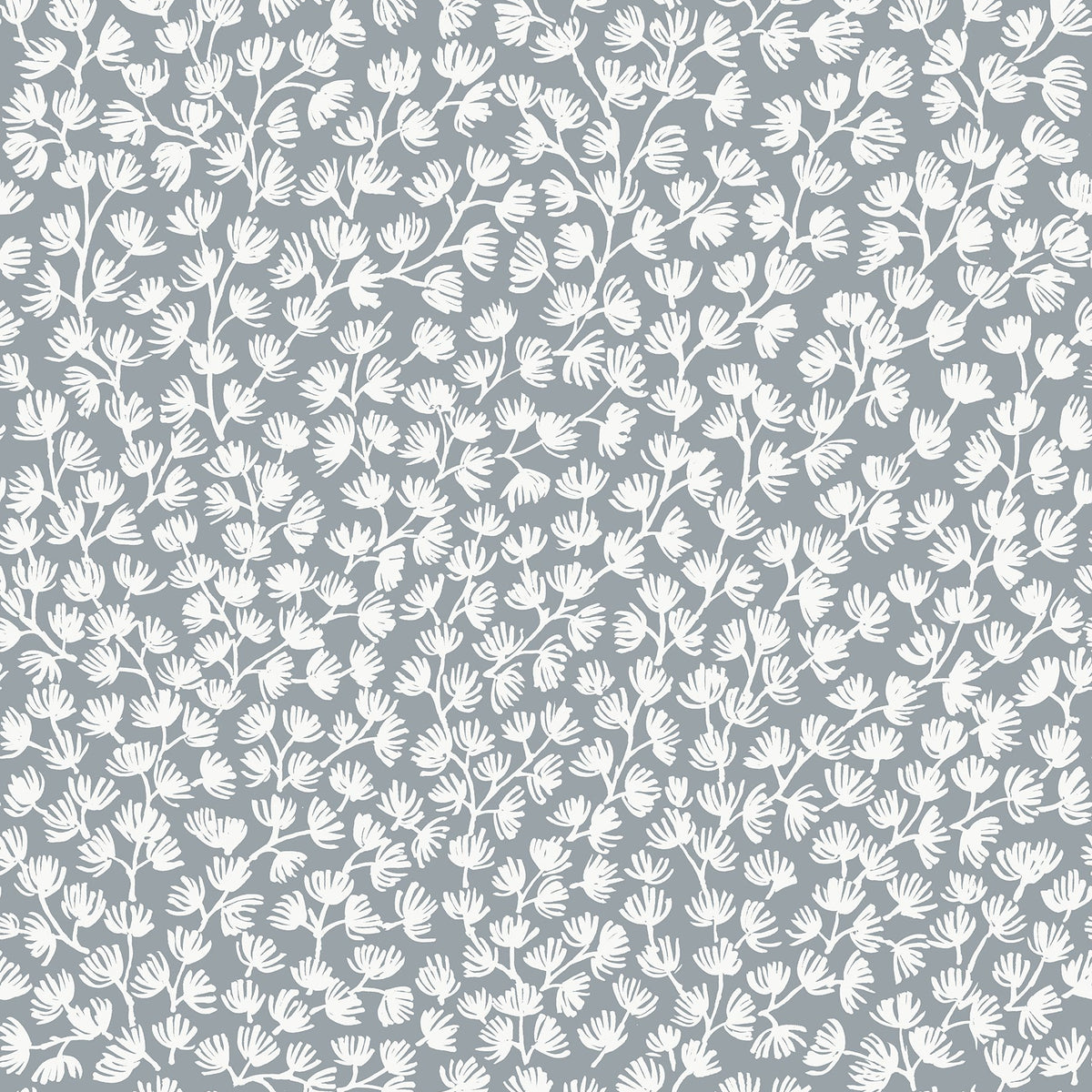 Sea Fern Slate Blue Peel & Stick Wallpaper with Botanical Leaf Motif ...